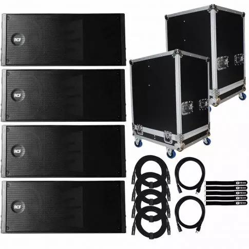 4x RCF HDL 20-A Array Speakers with Fight Cases | IDJNOW