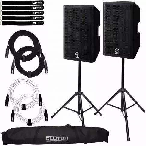 (2) Yamaha DXR12mkII 12" Speakers with Stands | IDJNOW