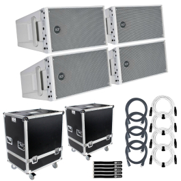 4x RCF HDL 10-A White Line Array Modules with Cases | IDJNOW