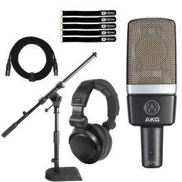 AKG C214 Large-Diaphragm Microphone with Stand | IDJNOW