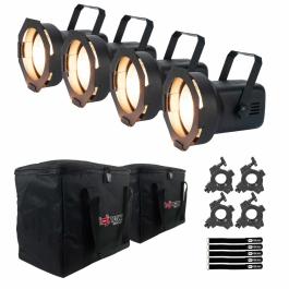 4x Eliminator Lighting PAR38EL Par Cans with Cases | IDJNOW