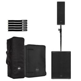 RCF NXL 14-A Black Column Speaker with 15" Sub & Covers