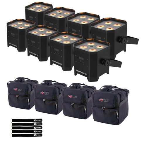 Chauvet DJ EZLink Par Q4BT ILS Pars 8-Pack & Bags | IDJNOW