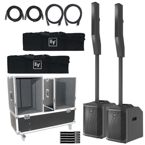 (2) Electro-Voice Black Evolve50M with Flight Case | IDJNOW