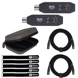 2 Alto Professional Bluetooth Total MKII XLR Equipped Rechargeable Bluetooth Audio Adapters with Cables Case Package