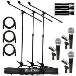(3) Samson M10 Dynamic Vocal Mics with Tripod Stands | IDJNOW
