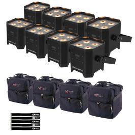 Chauvet DJ EZLink Par Q4BT ILS Pars 8-Pack & Bags | IDJNOW