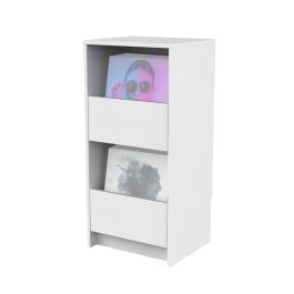 Glorious Vinyl Vault White Record Storage Cabinet | IDJNOW