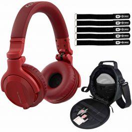 Pioneer DJ HDJ-CUE1BT Red Headphones with Bag | IDJNOW