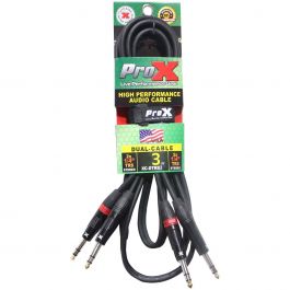 ProX XC-DTRS3 3FT Dual 1/4" TRS-M Audio Cable | IDJNOW