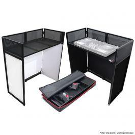 ProX XF-VISTA BL Black Booth Facade Table Station | IDJNOW