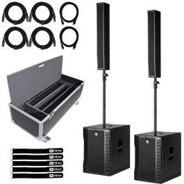 (2) RCF EVOX 12 Array PA Systems with Road Case | IDJNOW