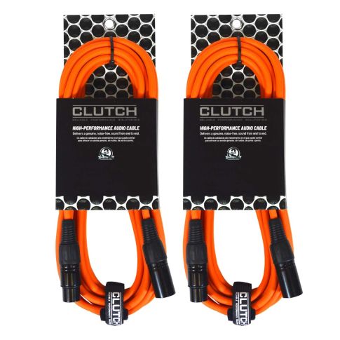 (2) Clutch 20' Orange Sure-Fit XLR Cables | IDJNOW