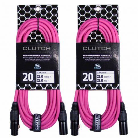 (2) Clutch 20' Pink XLR Microphone / Speaker Cables | IDJNOW