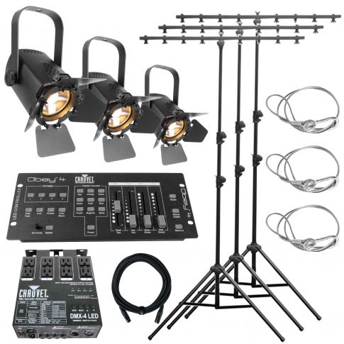3x Chauvet DJ EVE TF-20 Pars with DMX Controller | IDJNOW