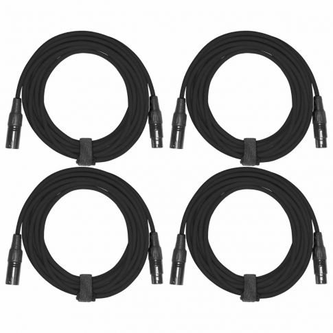 (4) Clutch 10' Sure-Fit XLR Mic / Speaker Cables | IDJNOW
