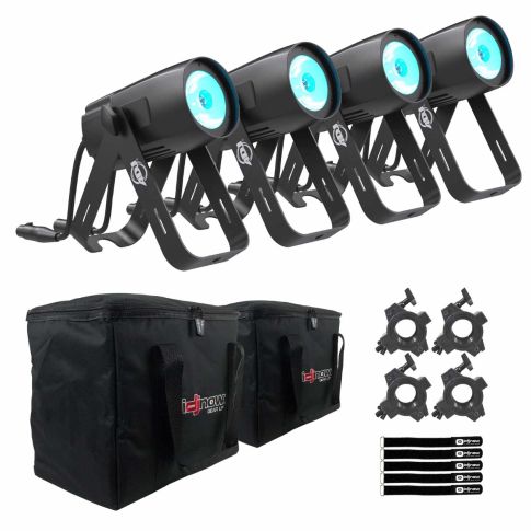 4x ADJ SABER SPOT RGBL IP20 Pinspots with Cases | IDJNOW