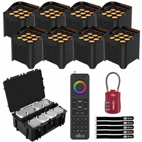 (8) Chauvet DJ Freedom Par Q9 Pars with Case | IDJNOW