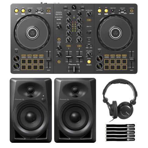 Pioneer DDJ-FLX4 Controller with DM-40 Monitors | IDJNOW