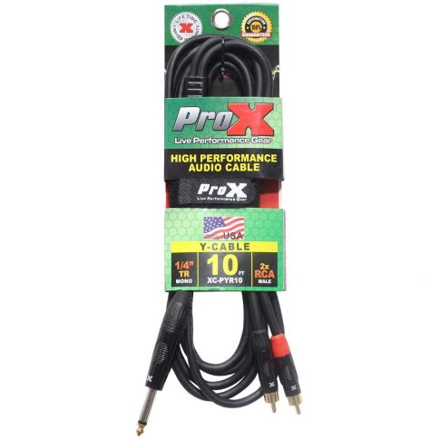 ProX XC-PYR10 10FT 1/4" TS-M to Dual RCA-M Cable | IDJNOW